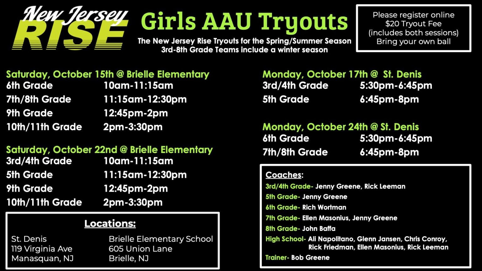TRYOUTS – Home of New Jersey RISE