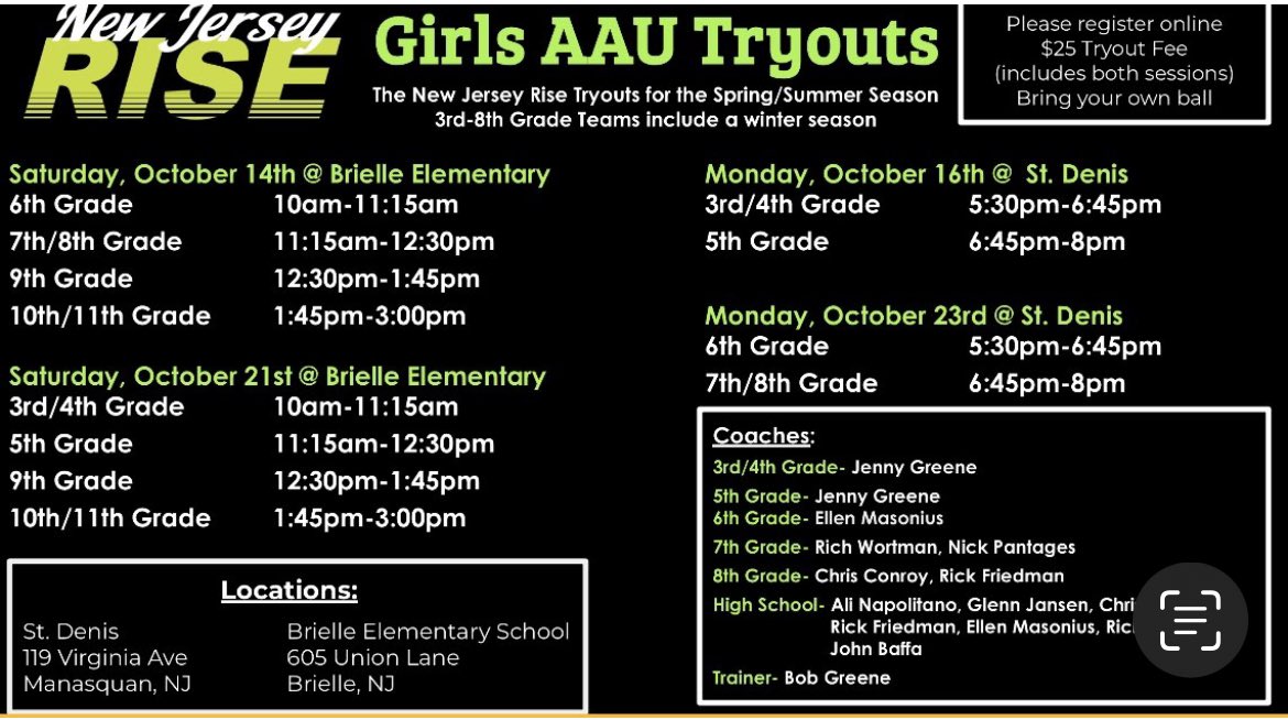 TRYOUTS – Home of New Jersey RISE